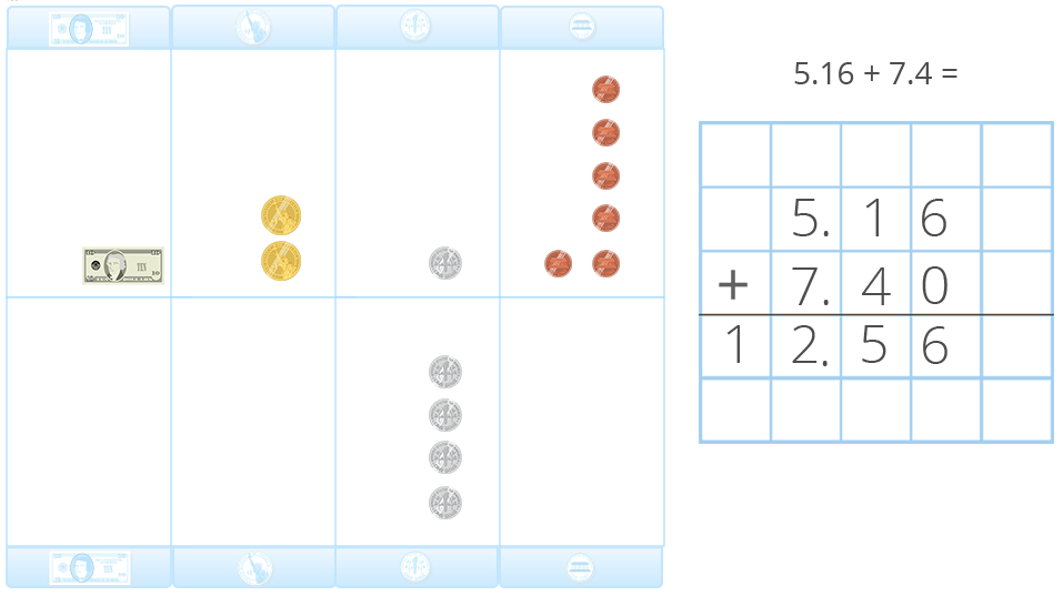 Adding and Subtracting Decimal Numbers Using Money as an Example